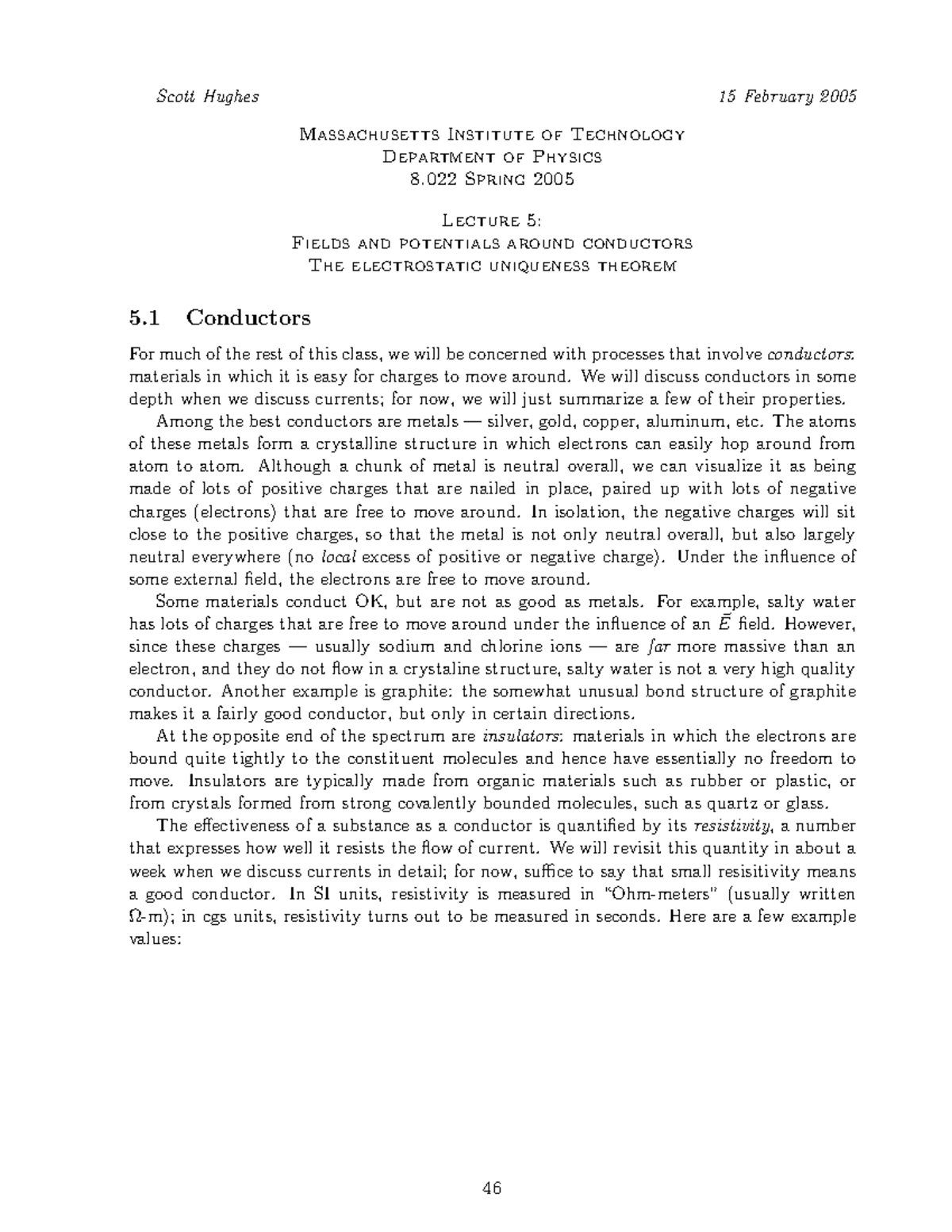 Lec05 - Scott Hughes 15 February 2005 Massachusetts Institute of ...