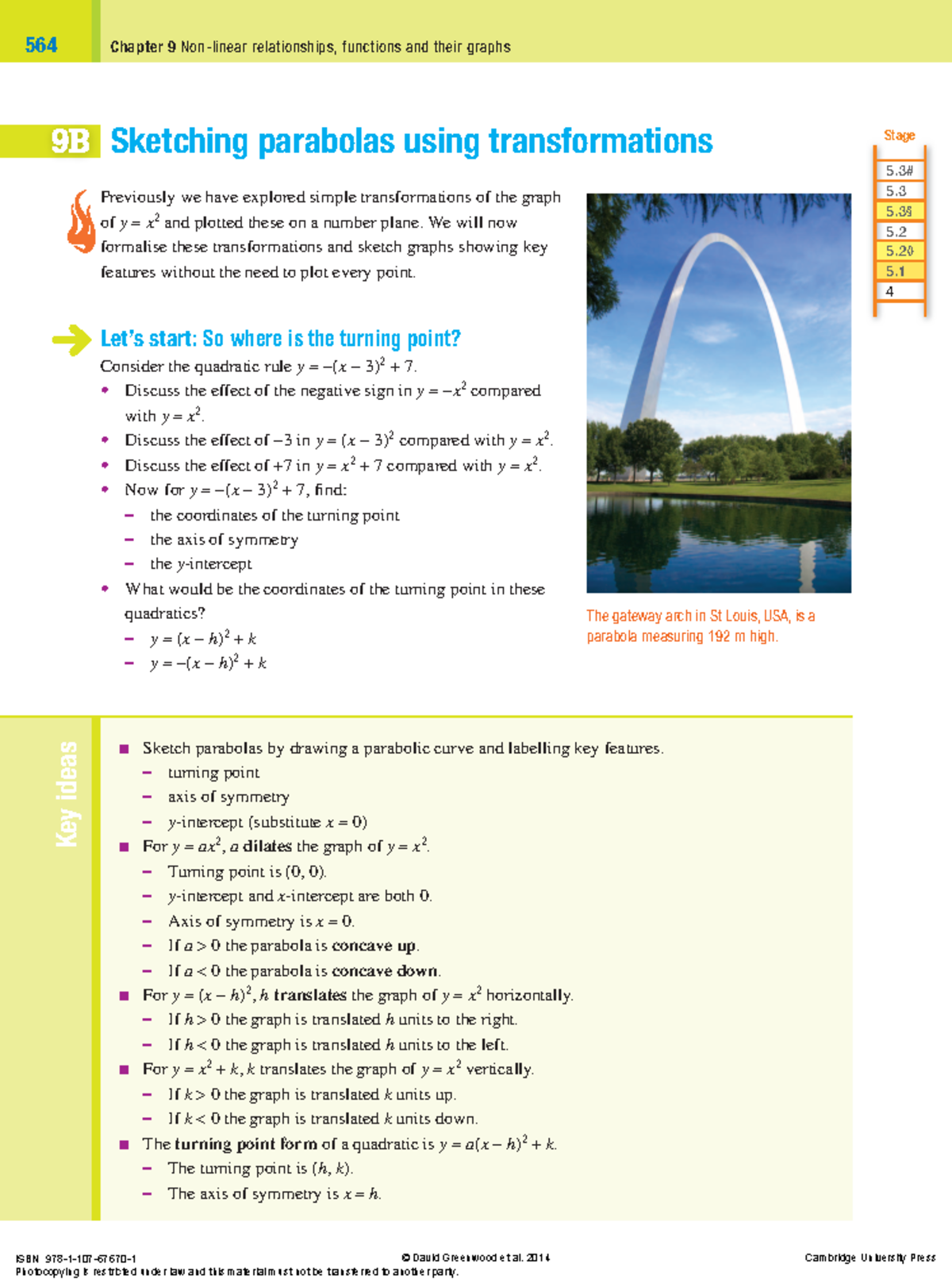 2. Sketching parabolas using transformations - 564 Chapter 9 Non-linear ...