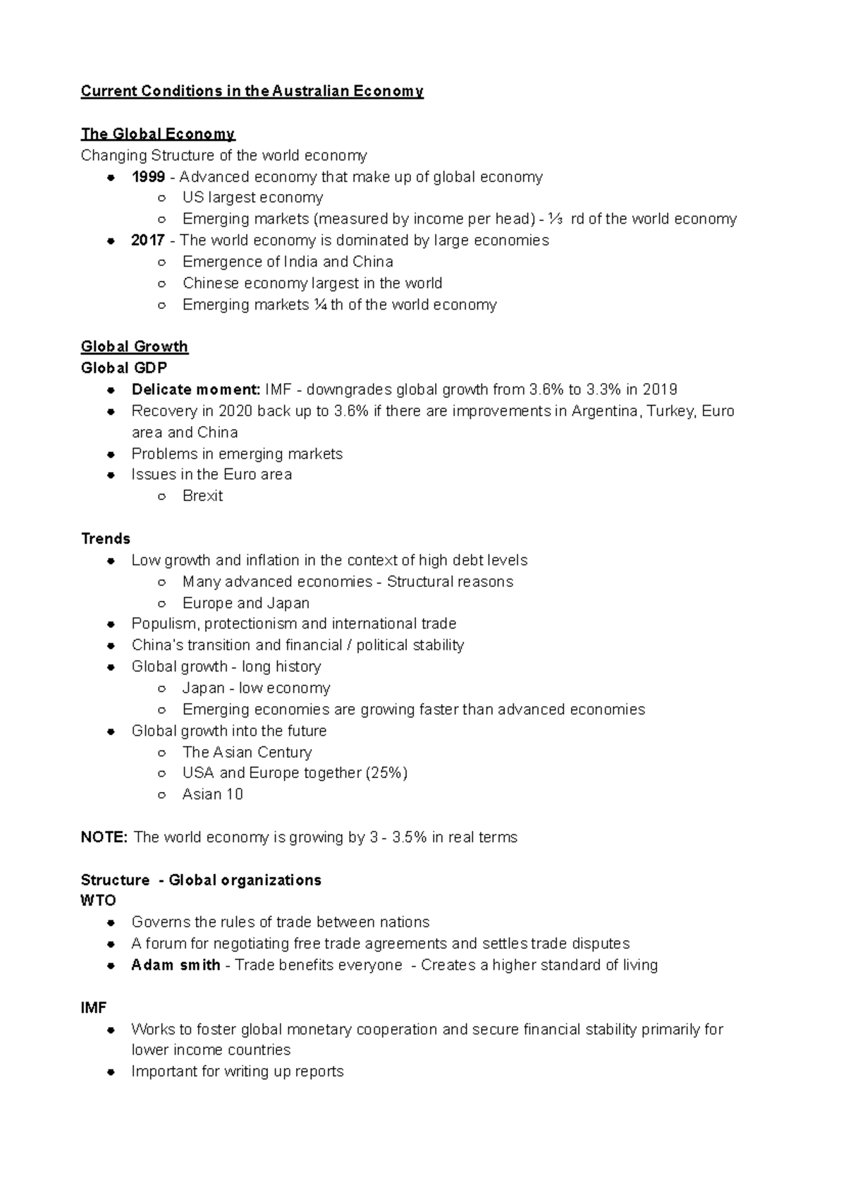 Current Conditions in the Australian Economy - Part 1 - Current ...