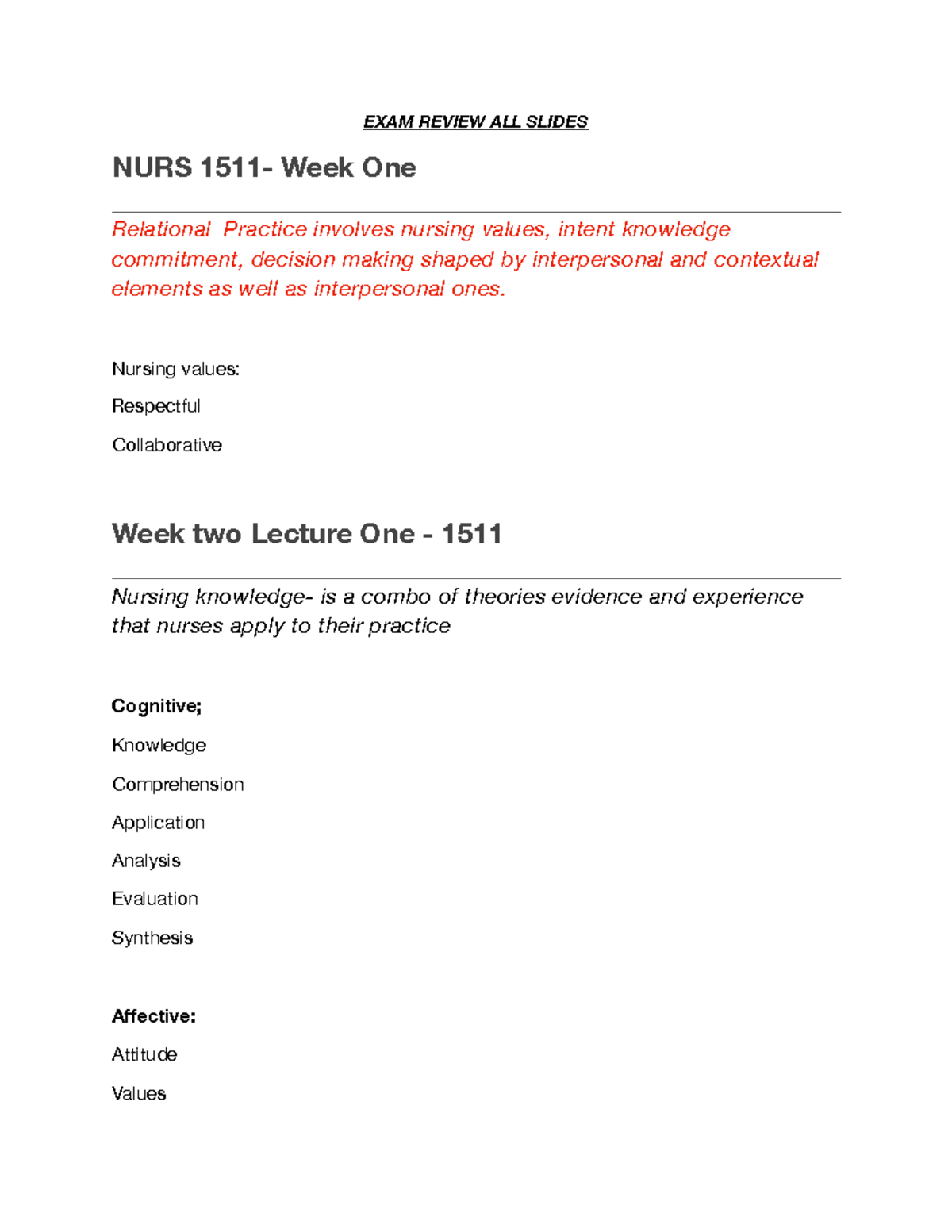 1511 Final PDF - Lecture notes 1,2,3,4,5,6,7,8,9,10,11,12 - EXAM REVIEW ...