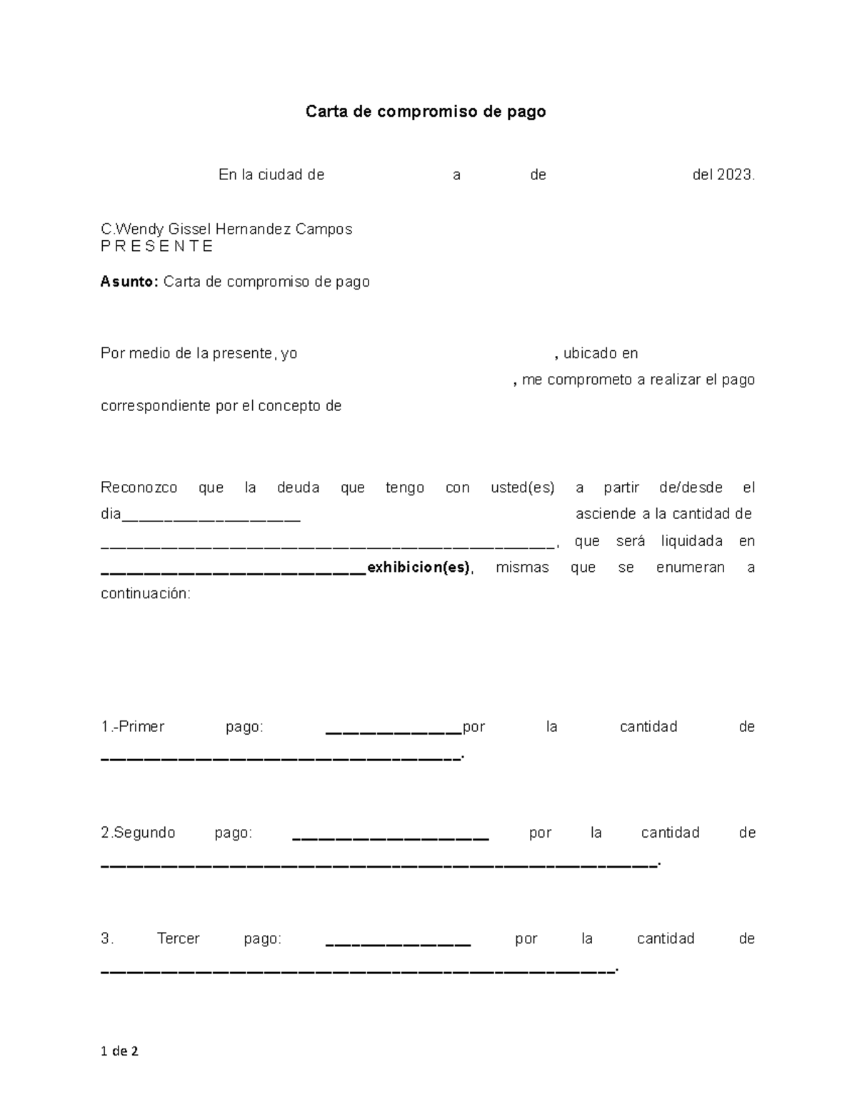 Formato.-Carta-de-compromiso-de-pago we - Carta de compromiso de pago ...