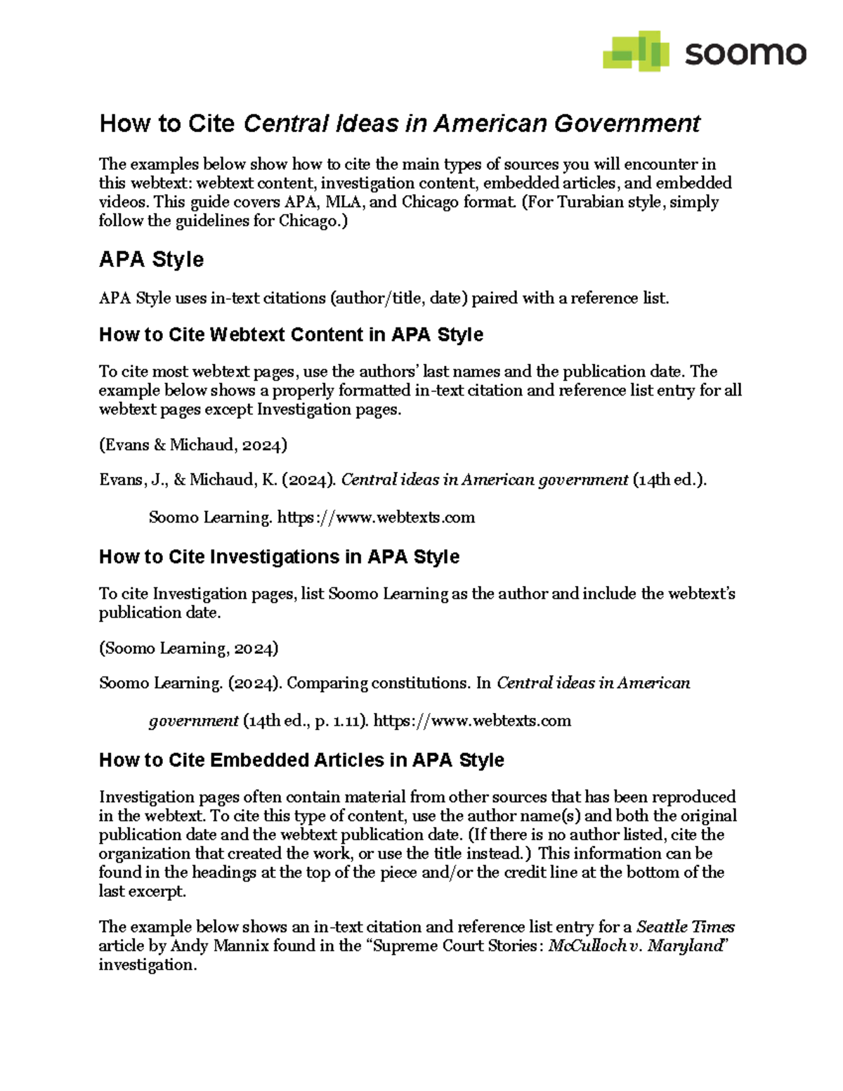 CIAG 14e Citation Guide - How to Cite Central Ideas in American ...
