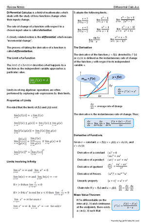 Notes basic calculus midterms - Notes – Basic Calculus – Midterms I ...