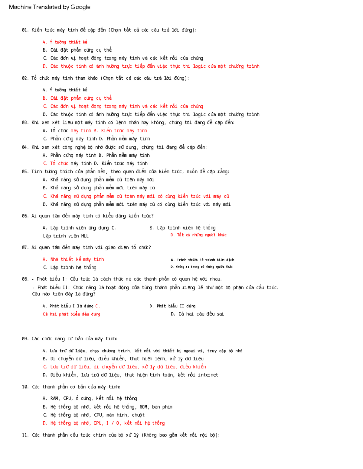 All Quiz - SFSAFAFSSGDSGD - A. Kh¿ n ng sÿ dÿng ph¿n mßm ci trên máy ...