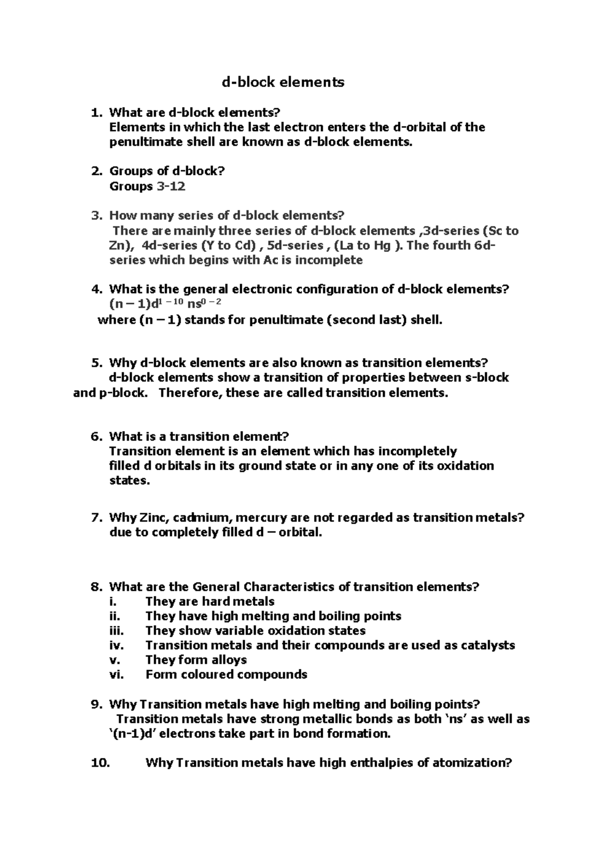 D.block elementsdocx 2 - d-block elements What are d-block elements ...
