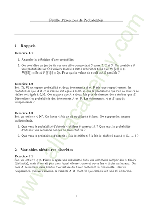 Exercices Corrigés Statistique et Probabilités - Exercices Corrigés ...