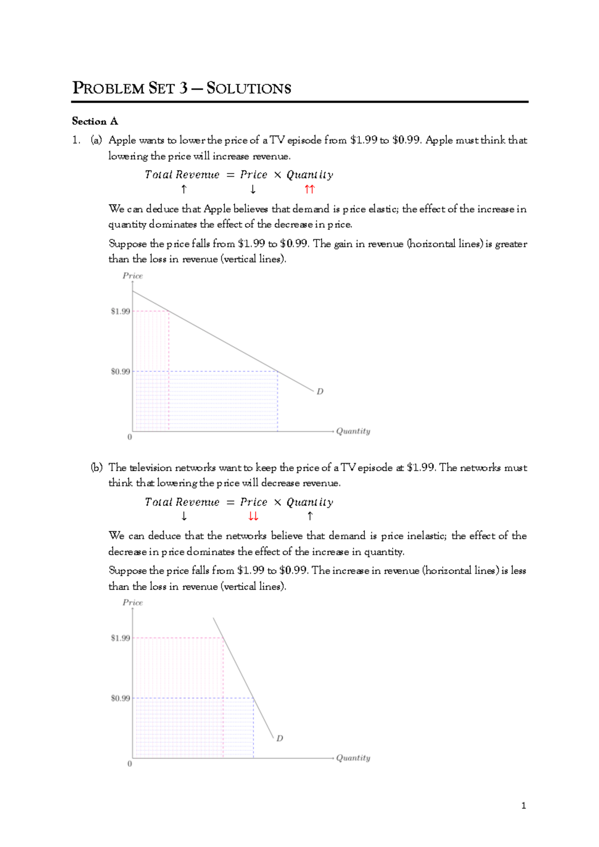 Problem Set 3 - Solutions - PROBLEM SET 3 — SOLUTIONS Section A (a) Apple wants to lower the ...