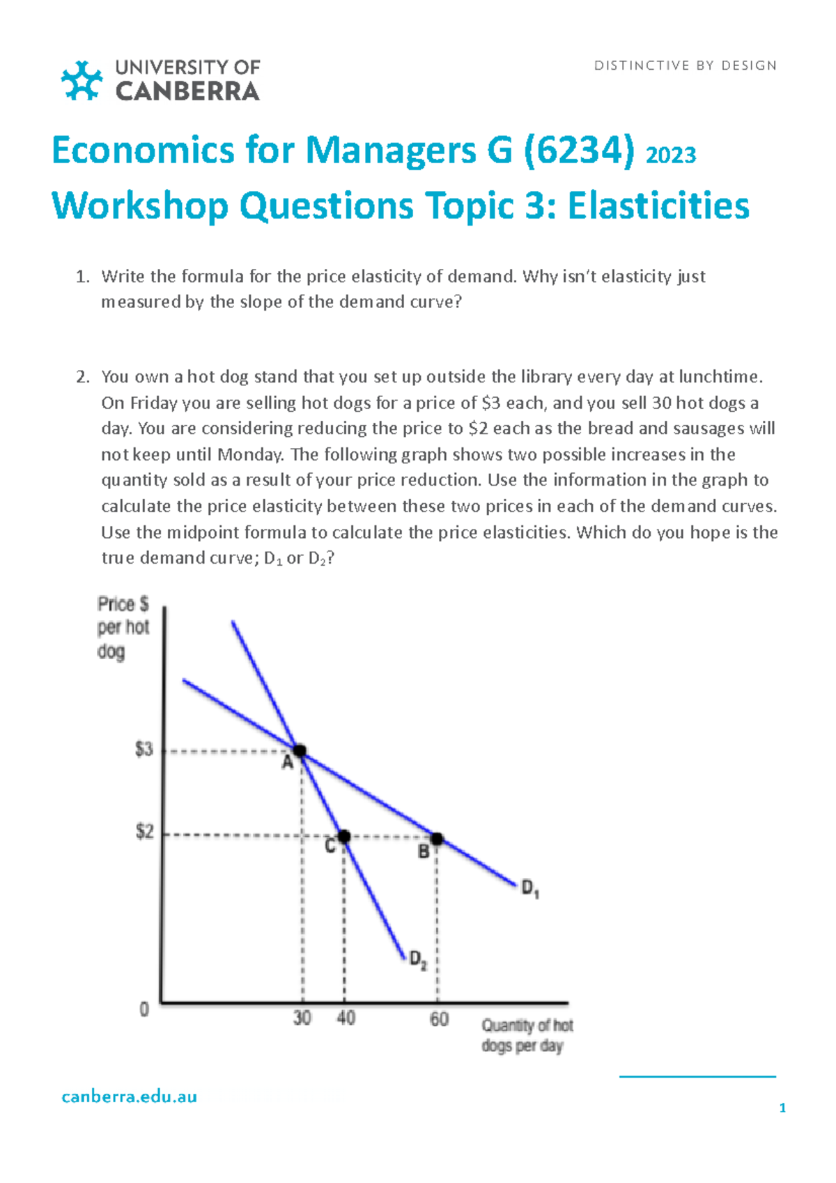 Workshop Qs Topic 3 - hff - Economics for Managers G (6234) 2023 ...