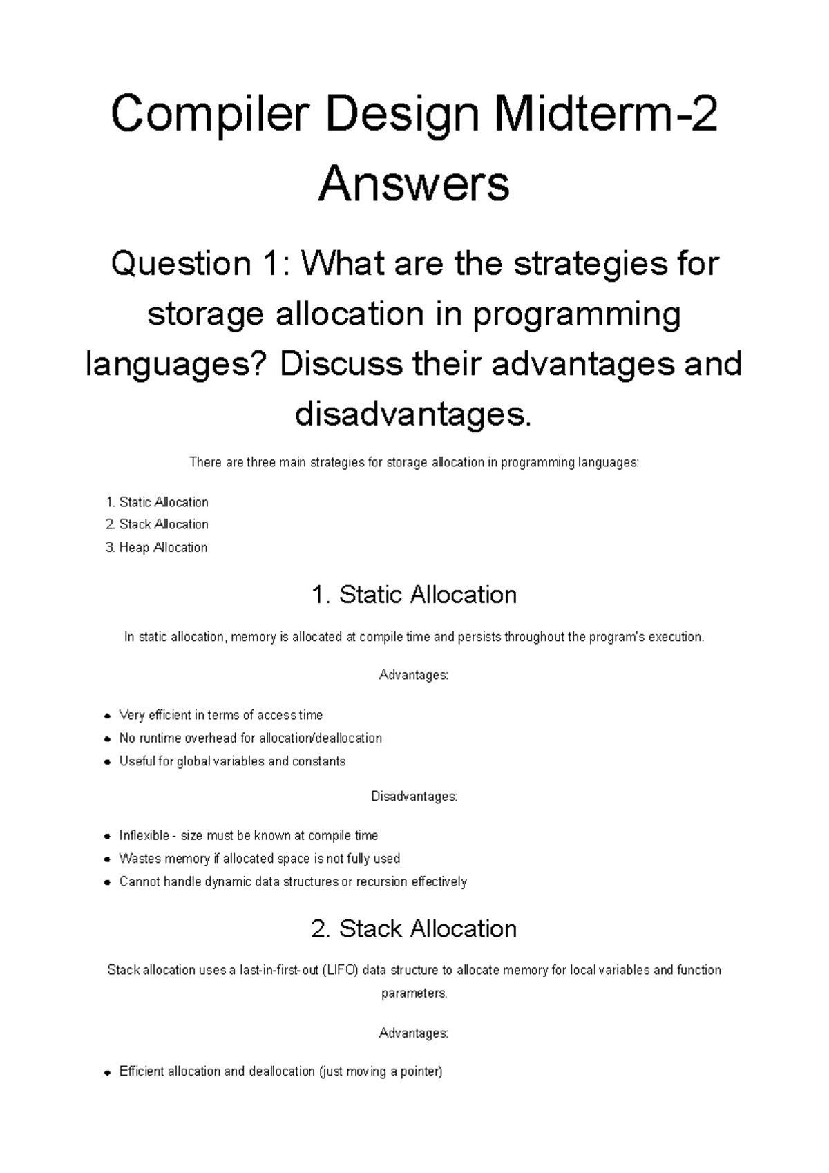 Compiler-design-midterm-answers - Compiler Design Midterm- Answers Question 1: What are the ...