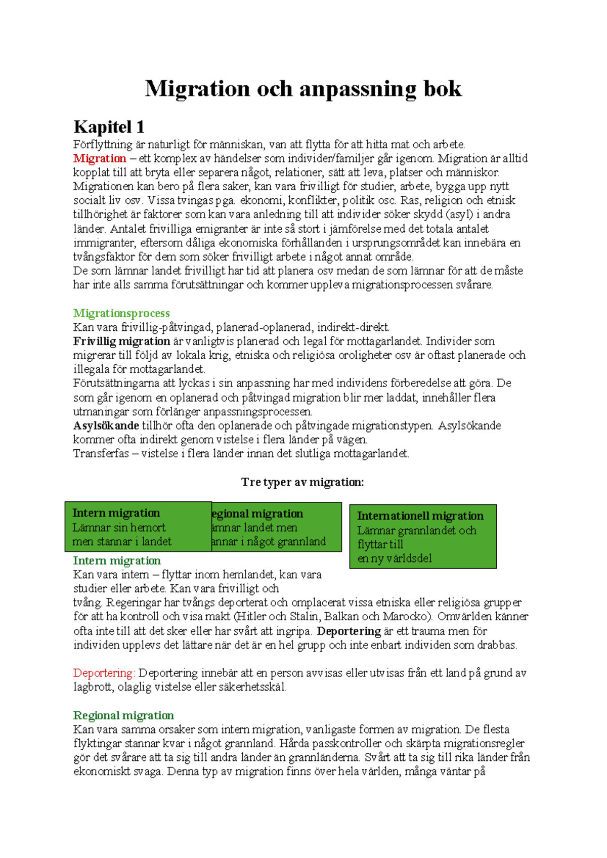 Migration och anpassning bok - Migration och anpassning bok Kapitel 1 ...