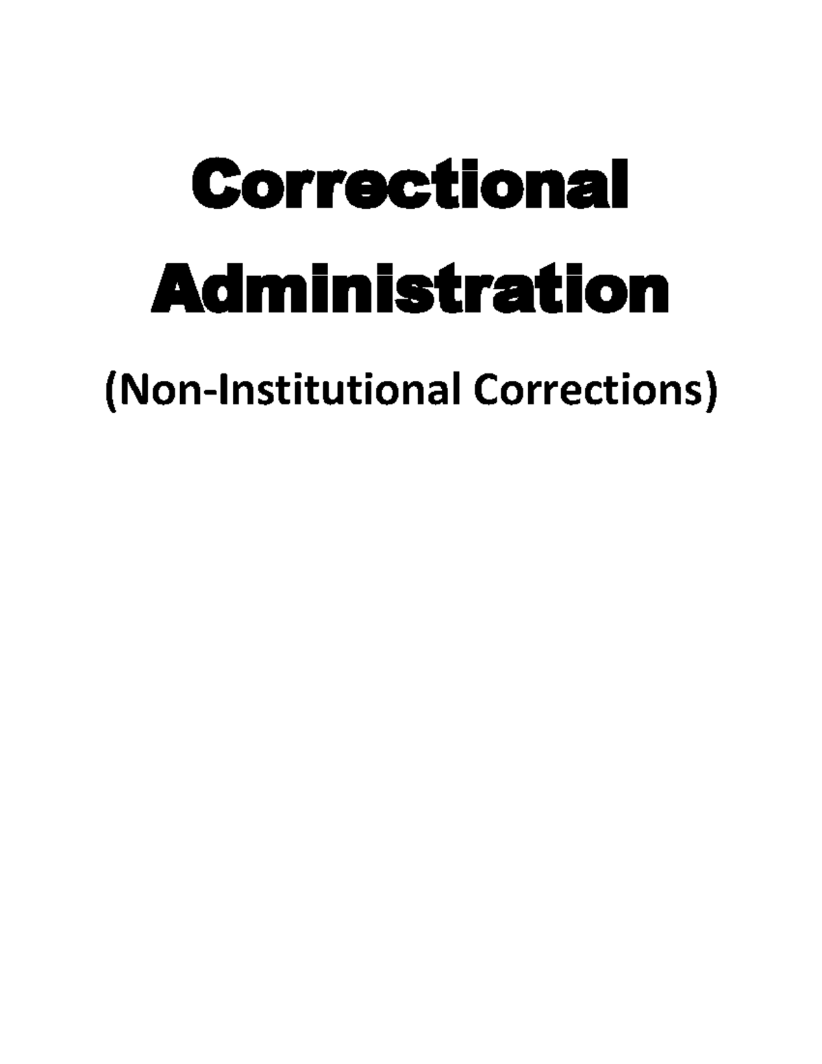 NON- Institutional - Hehe - Correctional Administration (Non ...