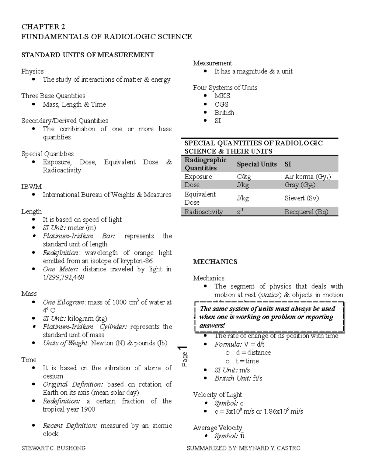 Chapter 2 Fundamentals OF Radiologic Science - Page 1 FUNDAMENTALS OF ...