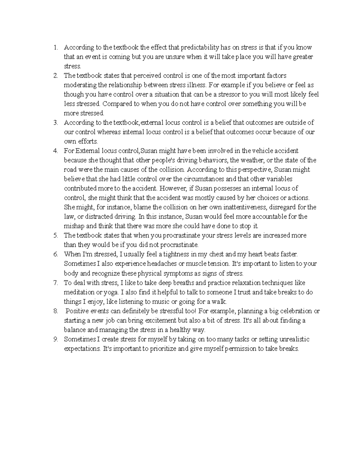 Recognizing Stress-Charnese Thomspon - According to the textbook the ...