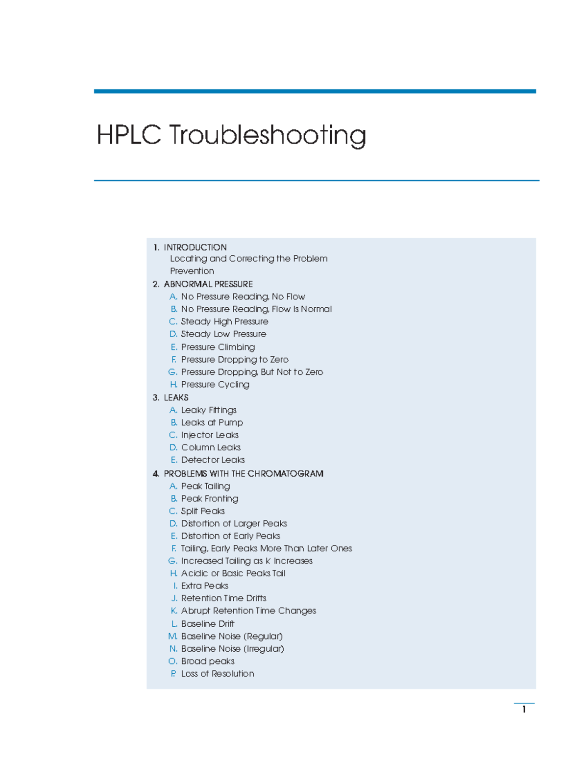 Hplc Masalah Spectrophotometry Lecture Notes Hplc Troubleshooting Introduction Locating And