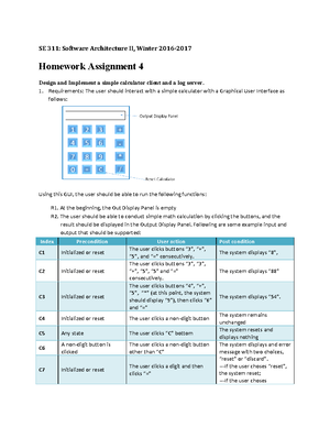 A3 - ASSIGNMENT 4 - Homework Assignment 3 SE 311: Software Architecture II Winter 2016- This ...