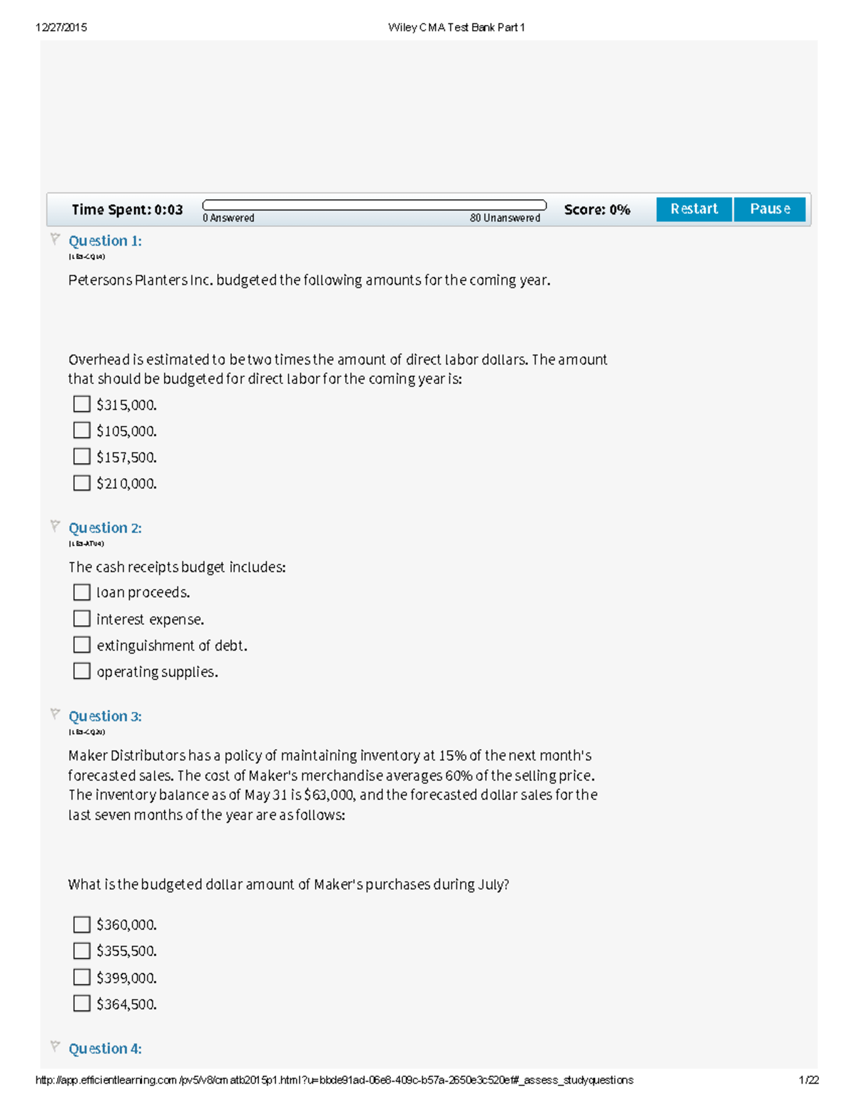 B5 Annual Profit Plan and Supporting Schedules (Without Answer) - Time ...