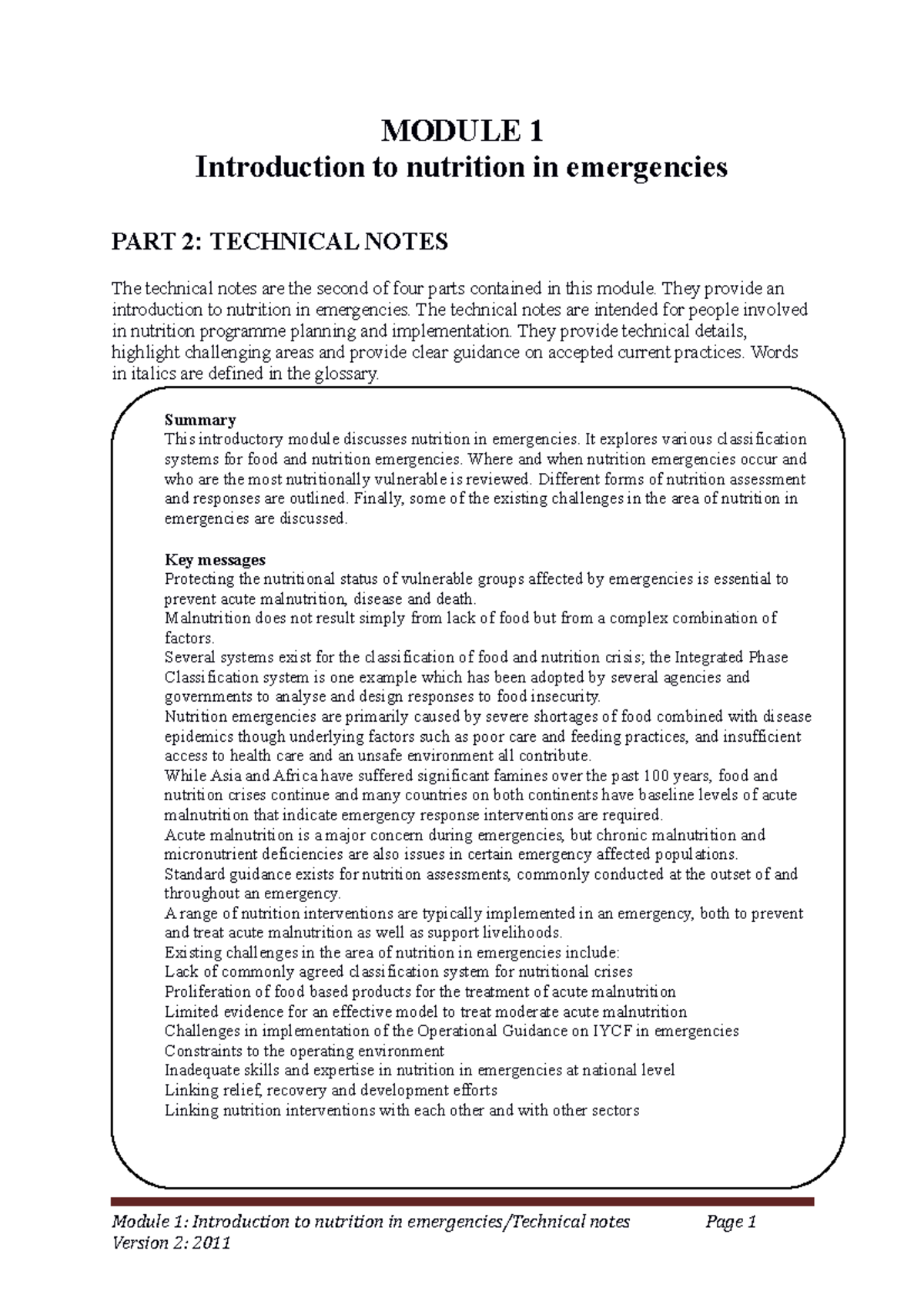 HTP-module-1-technical-notes - MODULE 1 Introduction to nutrition in ...