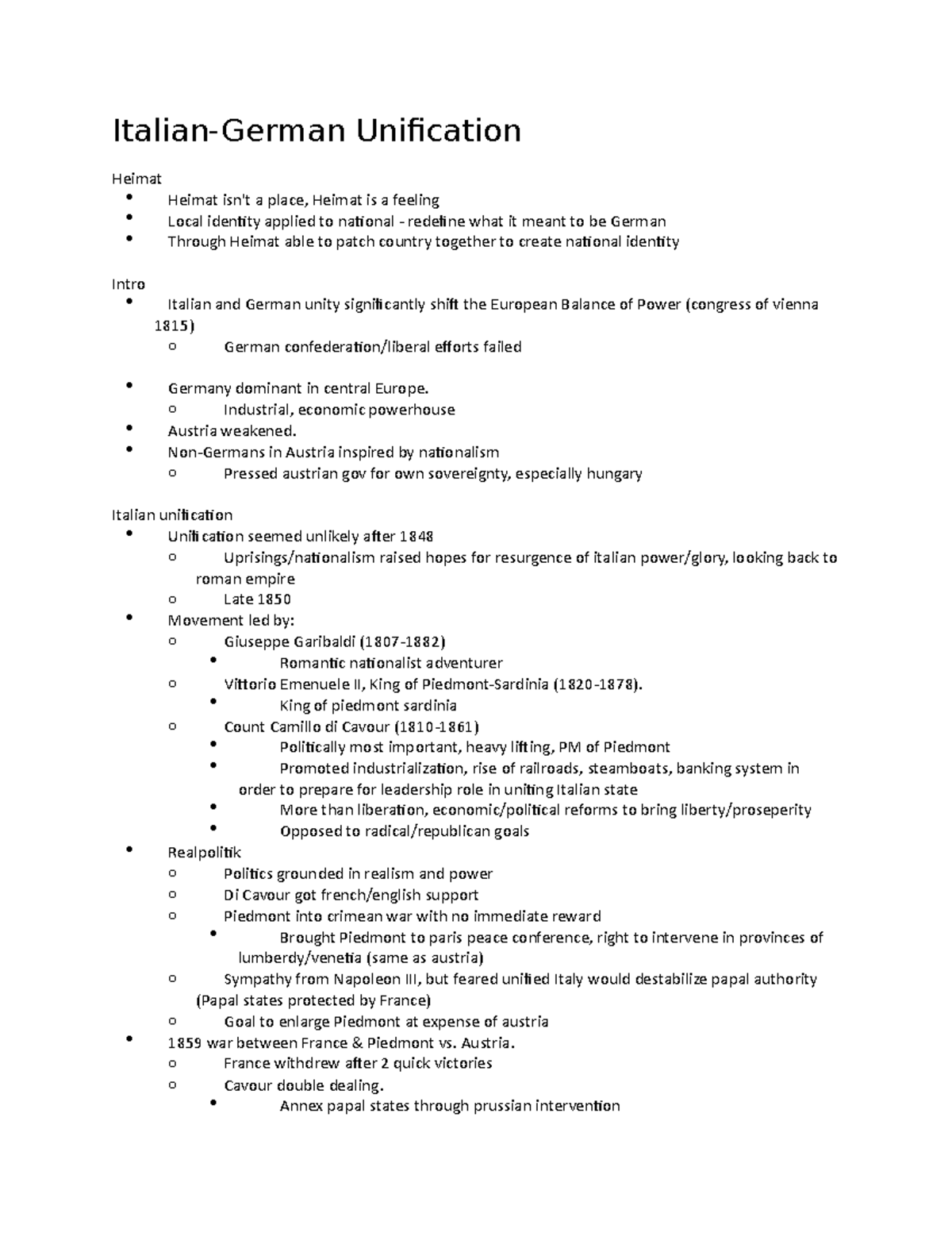 Lecture 7 - Italian-German Unification - Italian-German Unification ...