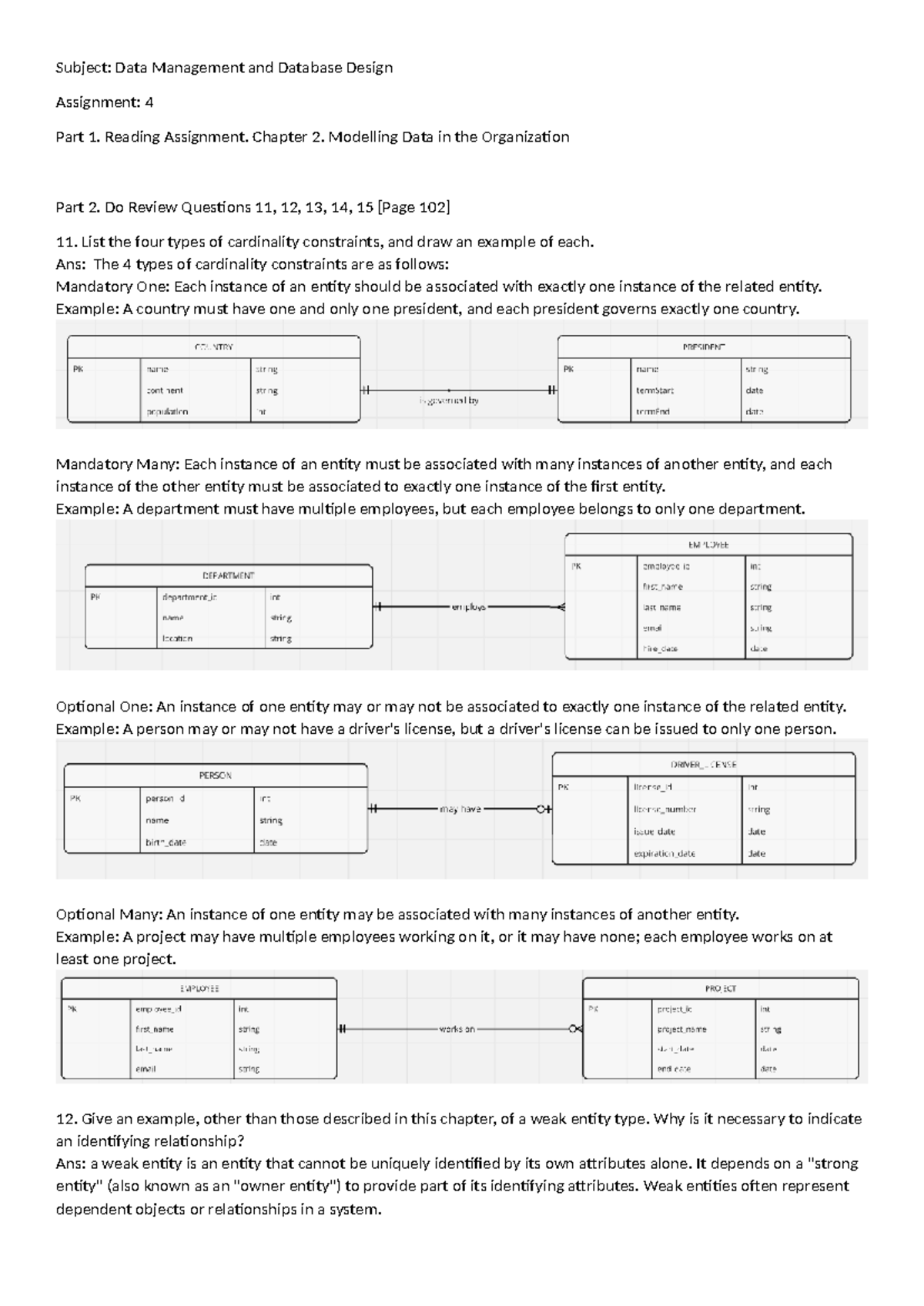 Subject Assignment 4 Subject Data Management And Database Design
