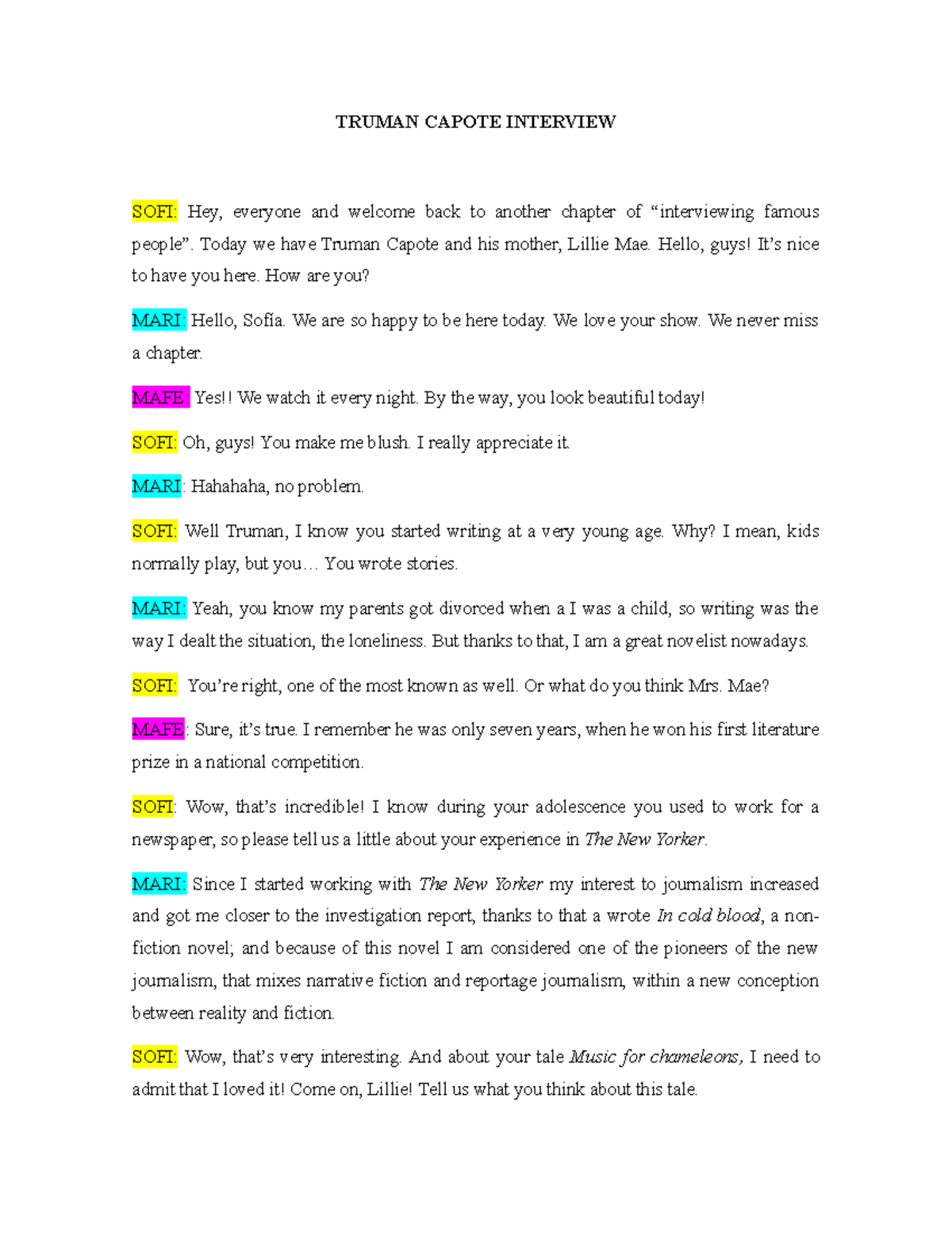 Truman Capote Interview 2 - TRUMAN CAPOTE INTERVIEW SOFI: Hey, everyone ...