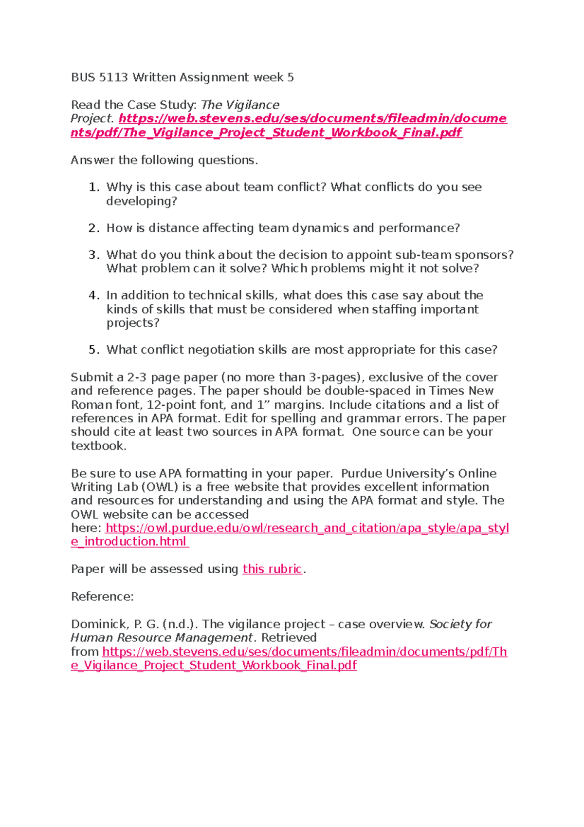 BUS 3115 Written Assignment week 5 - Conflict Resolution - BUS 5113 Written Assignment week 5 ...