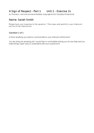 ASL 111 - A sign of respect assignment. - A Sign of Respect - Part 1 ...