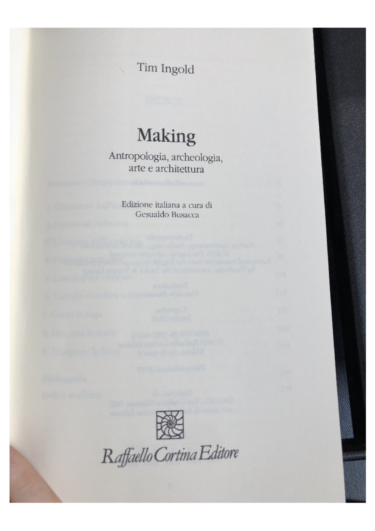 Tim Ingold Making - LETTURE - Antropologia - Studocu