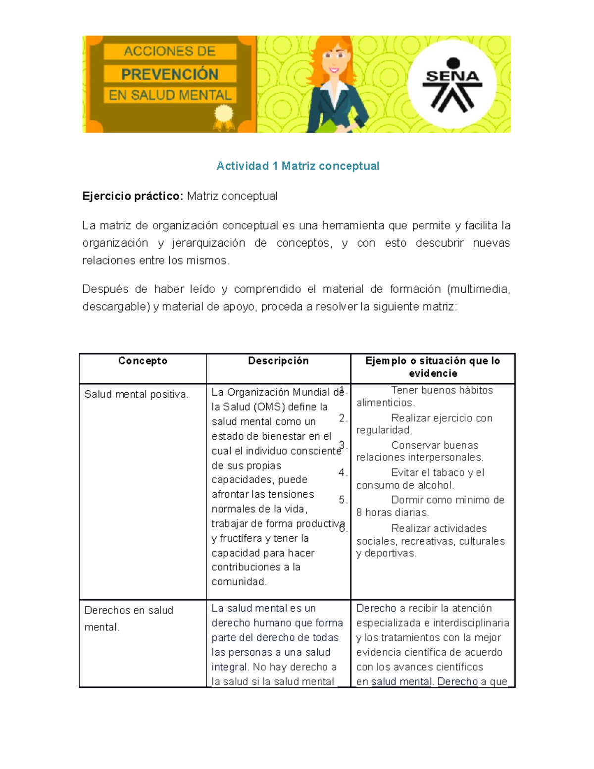 Actividad 1Matrizconceptual - Actividad 1 Matriz conceptual Ejercicio ...