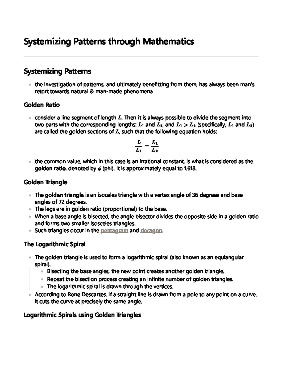 Systemizing Patterns Through Mathematics - Systemizing Patterns through Mathematics Systemizing ...