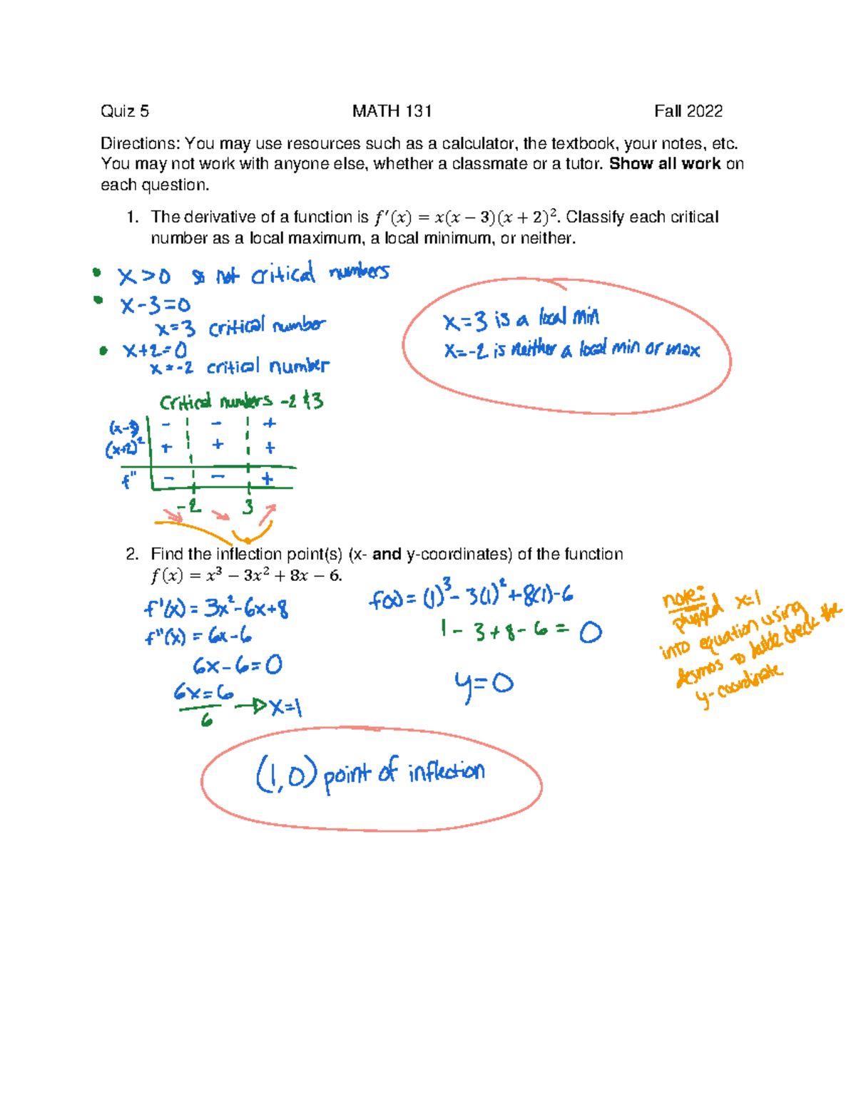 Quiz 5-1 - This document is a practice quiz with step-by-step problem-solving instructions ...