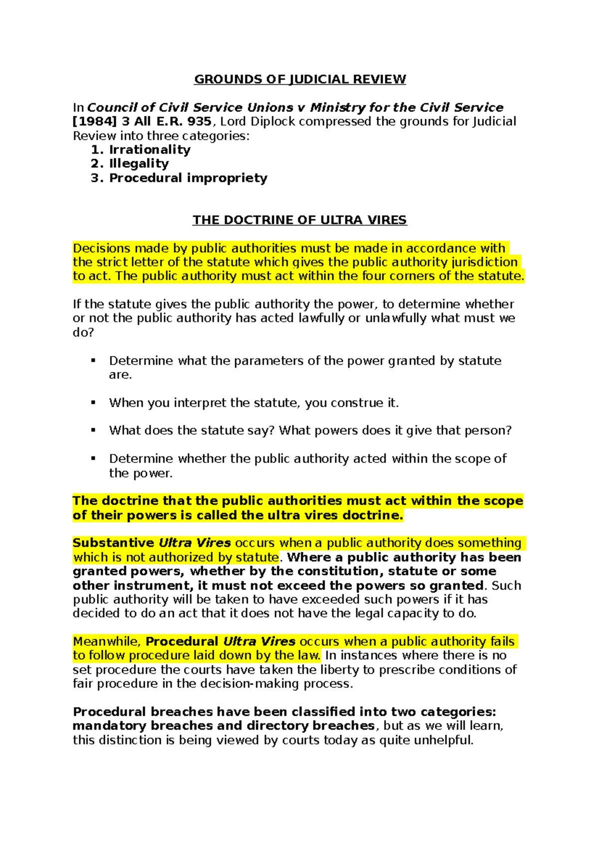 WB 2 - Grounds OF Judicial Review - GROUNDS OF JUDICIAL REVIEW In ...