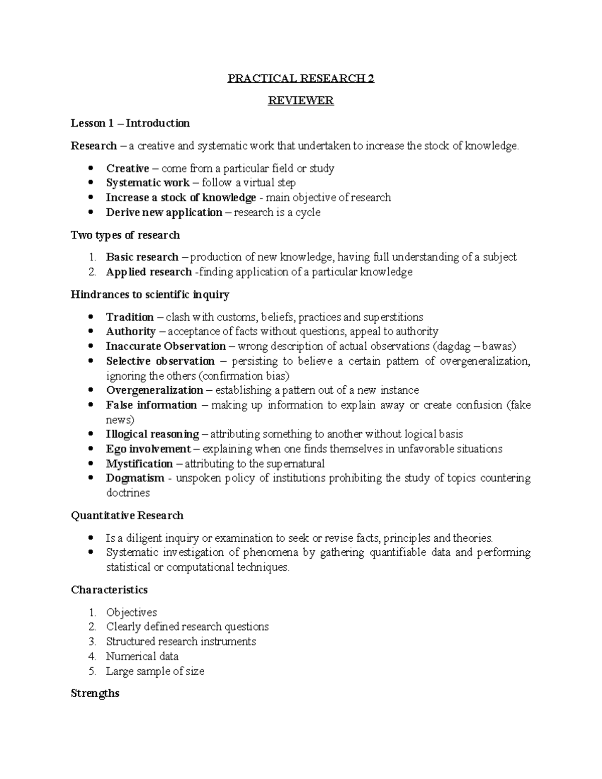 Practical Research 2 minutes - PRACTICAL RESEARCH 2 REVIEWER Lesson 1 ...
