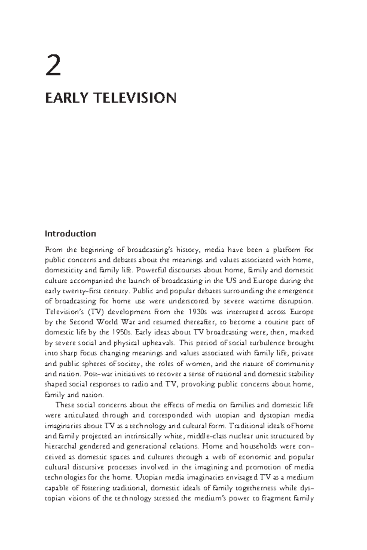 Wk5-early television - required reading - 2 EARLY TELEVISION ...
