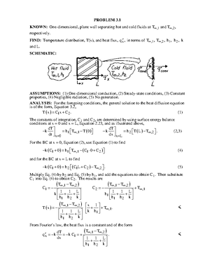 Transfer Processes 1 - Conduction with no thermal energy generation ...