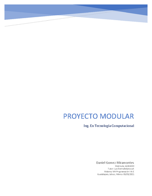 Proyecto Modular M6 - Programacion i, Proyecto Integrador - Studocu