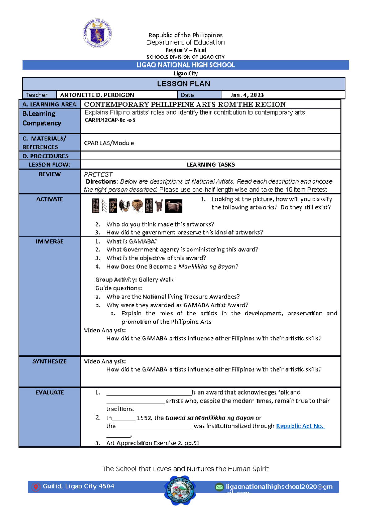 Raise-PLUS Jan. 4, 2023 Gamaba - Republic of the Philippines Department ...