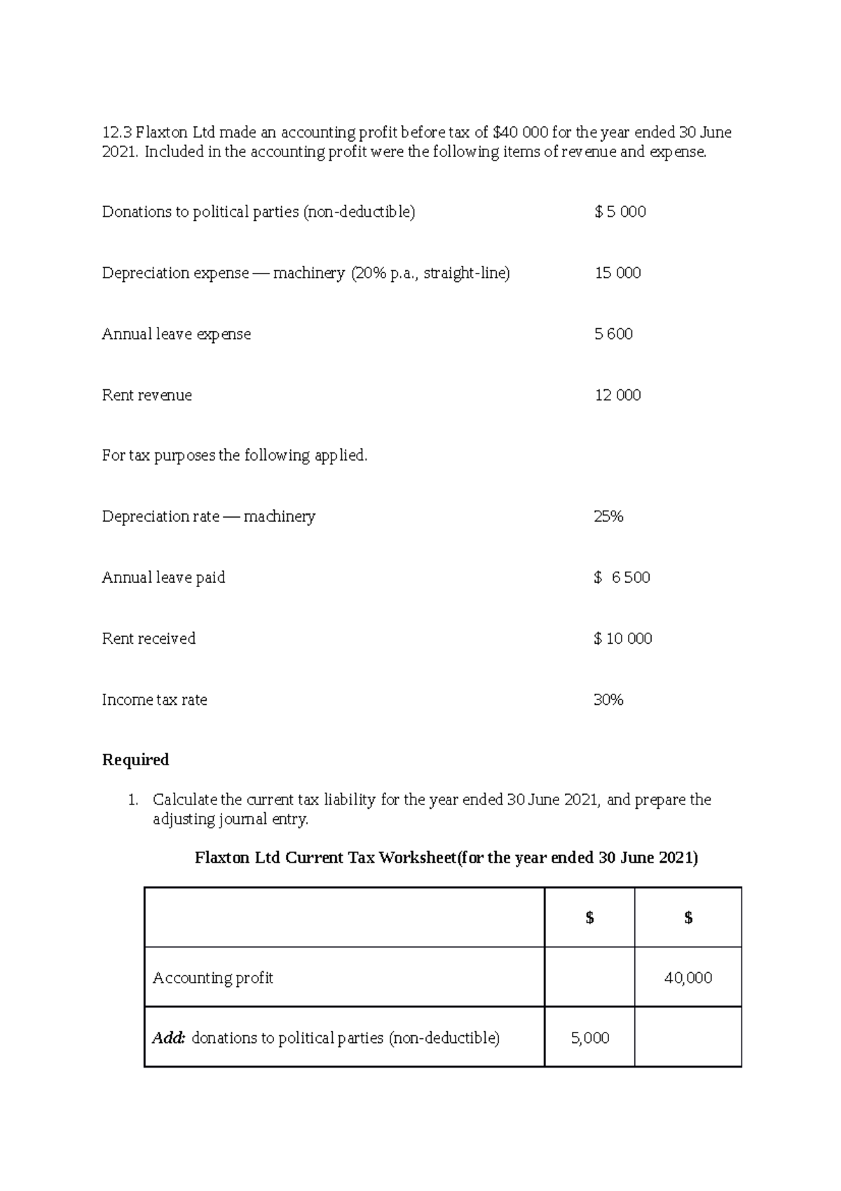 Tax Effect Accounting - Summary Computational Fluid Dynamics - 12 ...