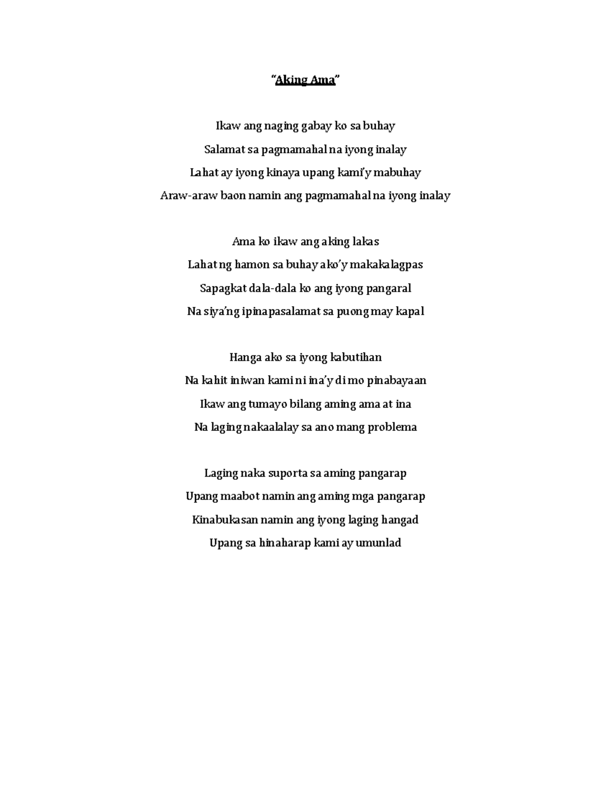 3 Orihinal na Tula - TULA - “Aking Ama” Ikaw ang naging gabay ko sa buhay Salamat sa pagmamahal ...