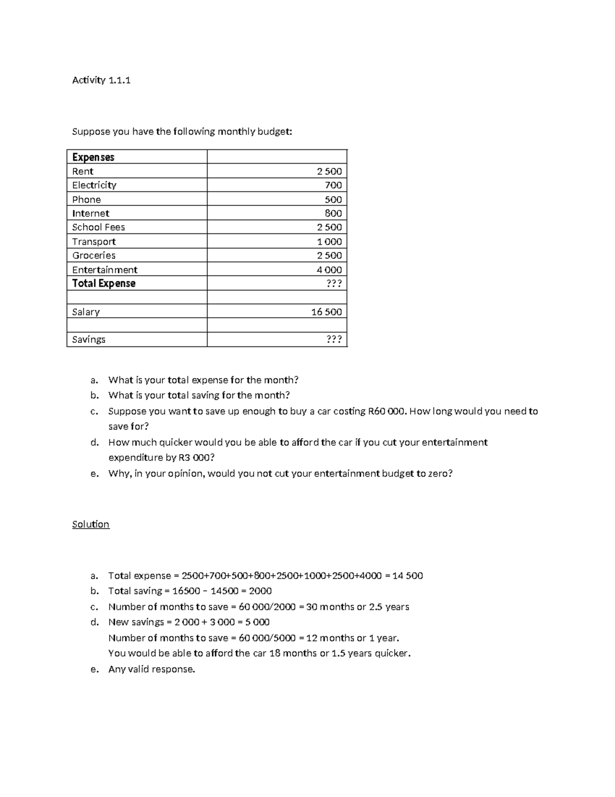 Activity 2 - These are work through examples - Activity 1. Suppose you ...
