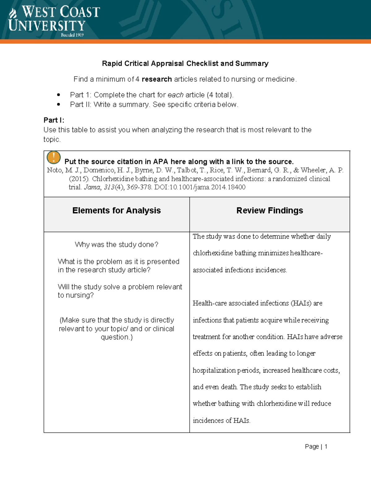 Week 5 Literature Search, Rapid Critical Appraisal, and Summarization ...