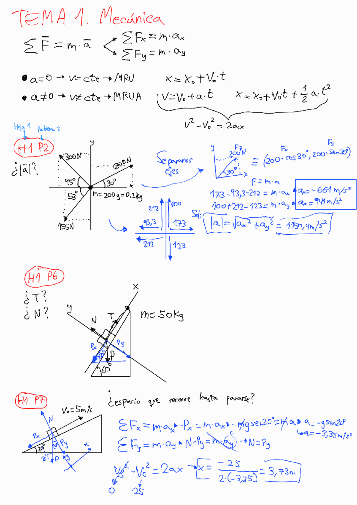 Física Ejercicios Tema 1 Mecánica Tema 1 Mecanica Ef M Efx M Efy M