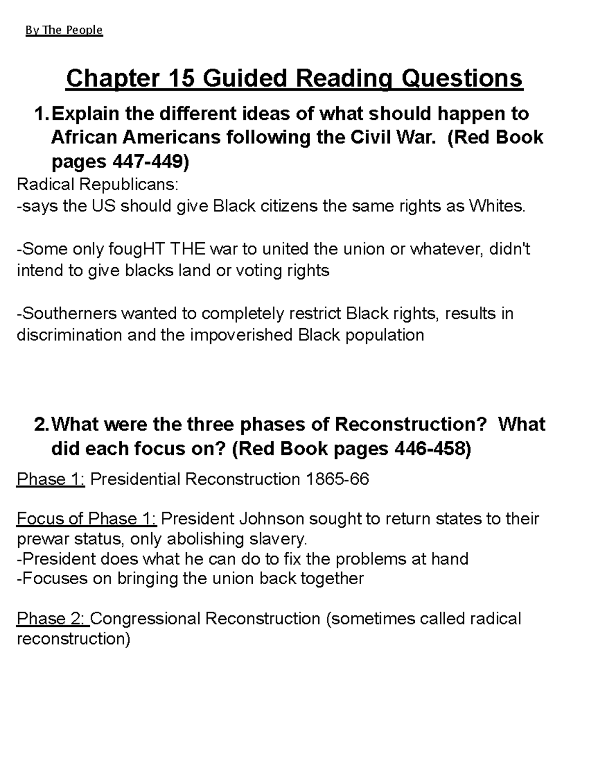 Chapter 15 Part 1 - This uses practice essay questions from the ...