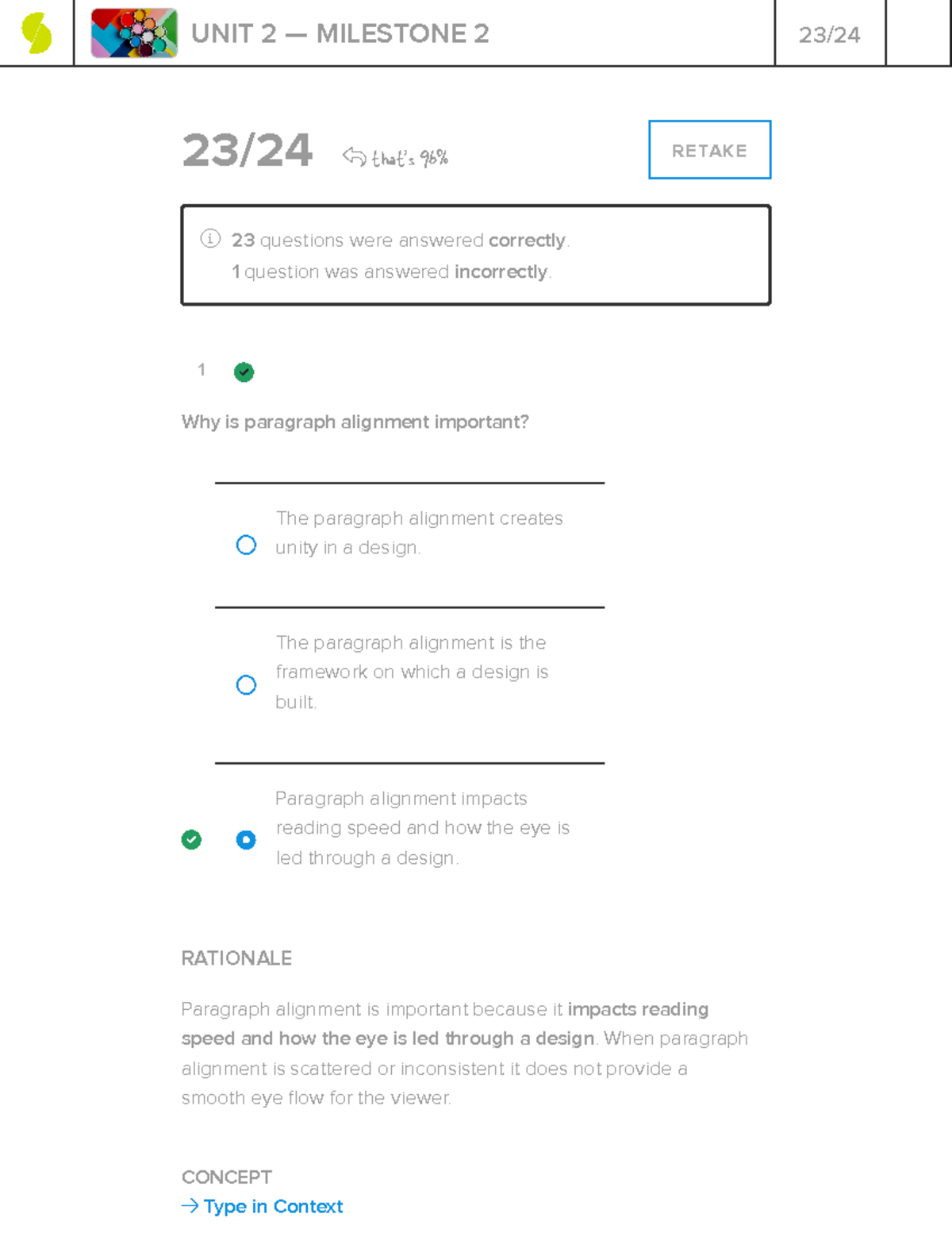 Viscom 1001 Unit 2 Milsetone 2 - 1 CONCEPT → Type in Context 23 / 24 ...