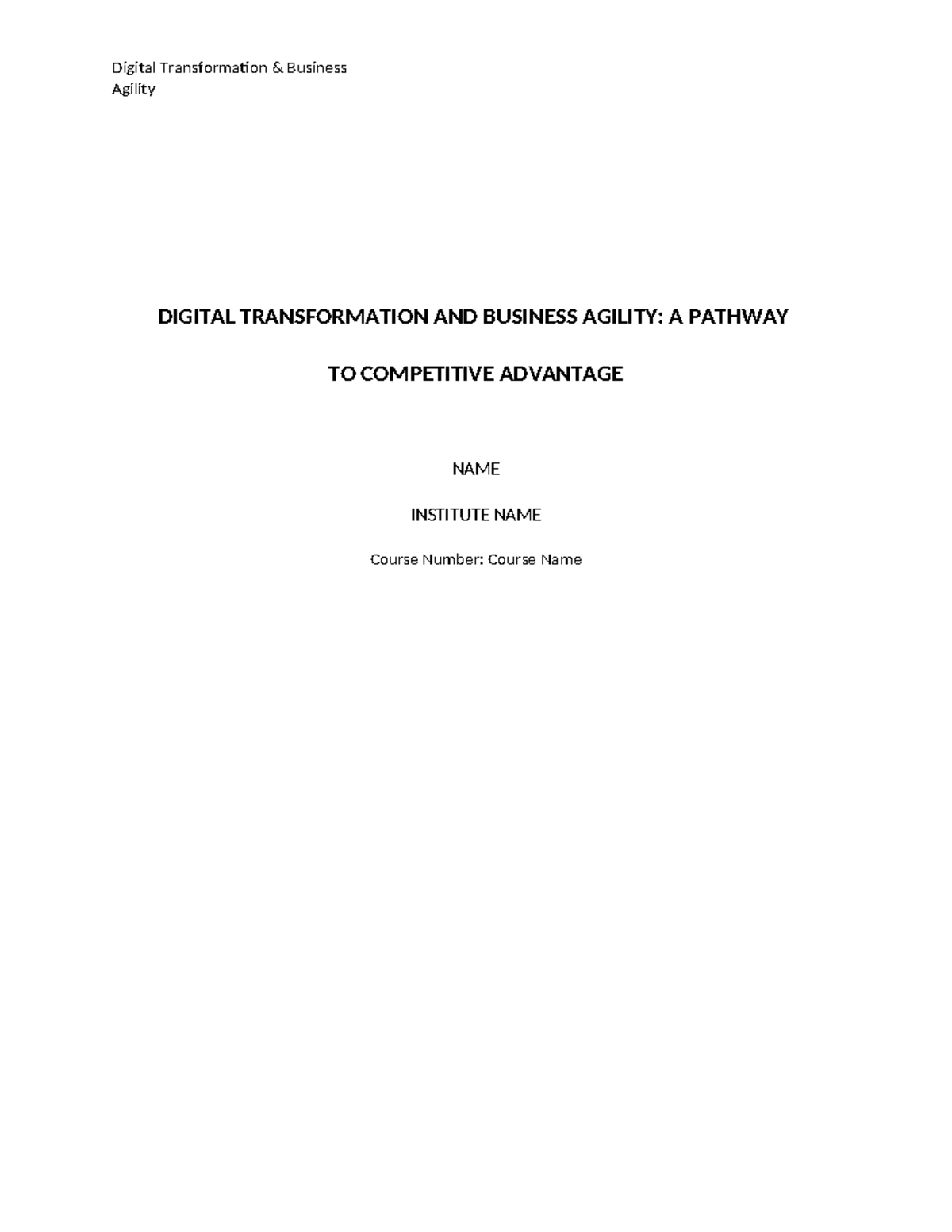 Digital Transformation AND Business Agility - Digital Transformation ...