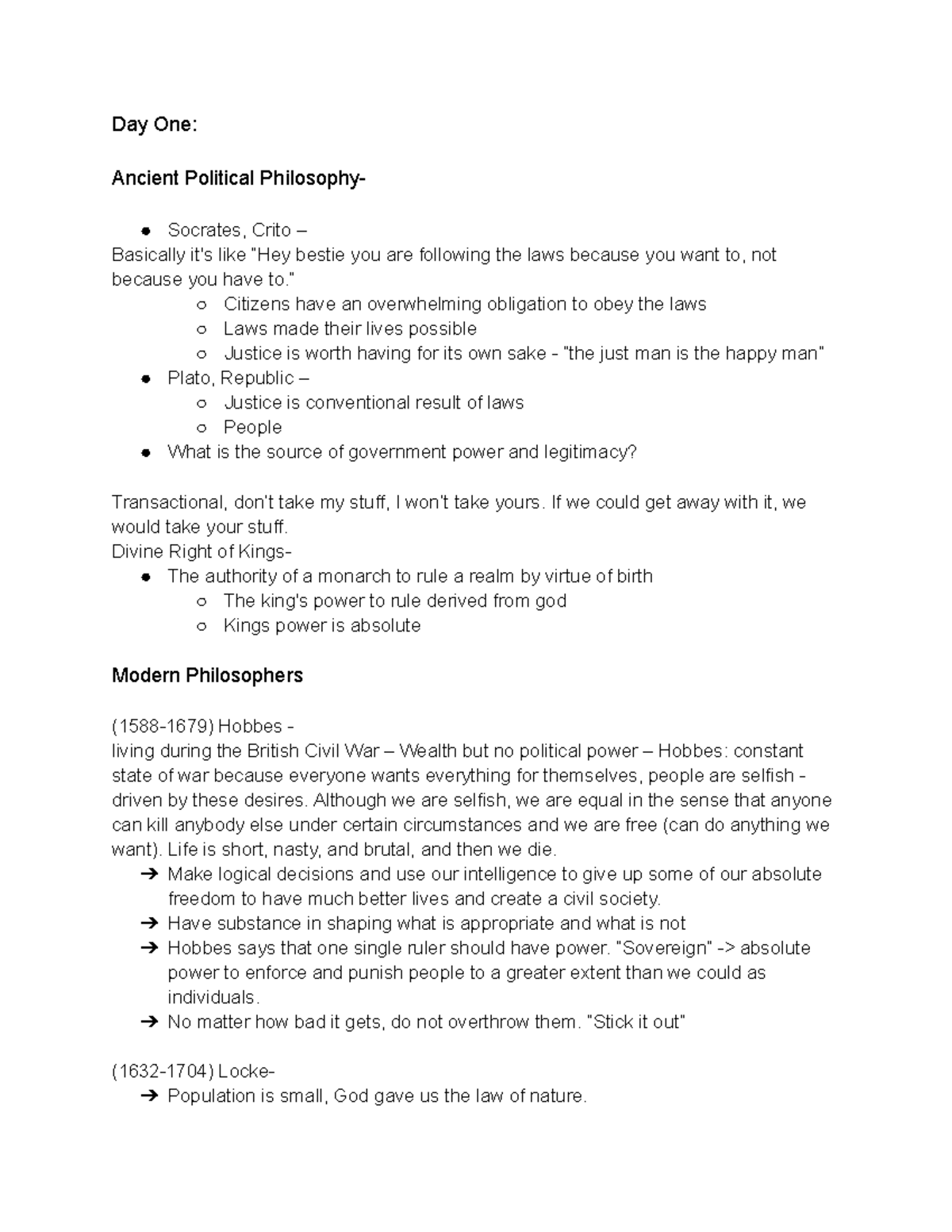 Political Science Notes - Day One: Ancient Political Philosophy ...