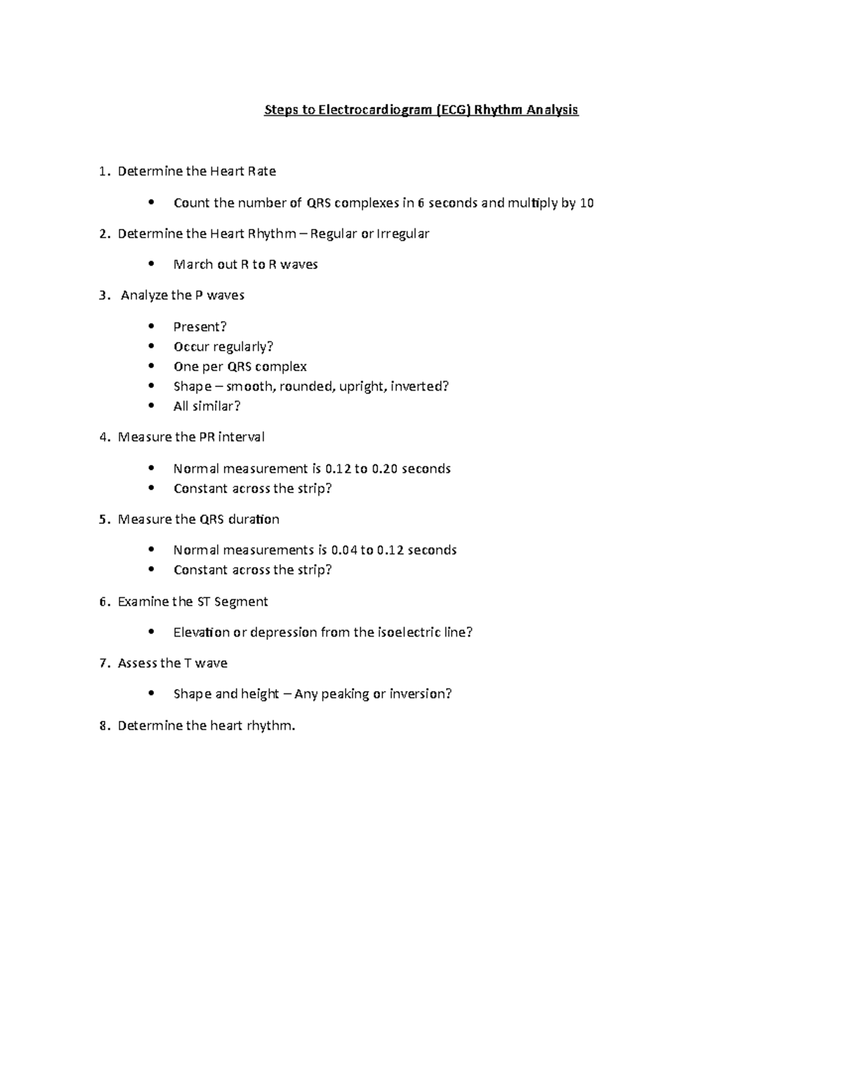 Cardiac Disorders Part Three Steps to Reading Cardiac Rhythm Strips ...