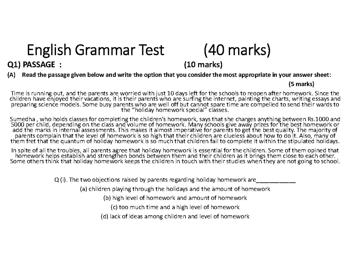 Grammer test - This is grammar test you may find beneficial - English ...