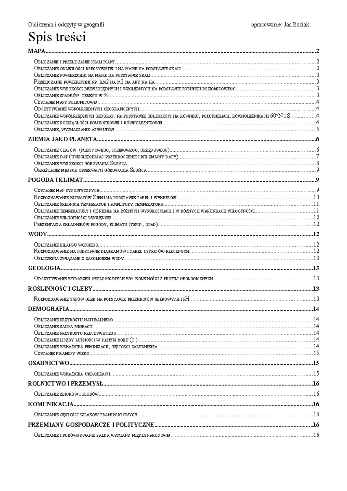 Obliczenia w geografii 1 - Obliczenia i odczyty w geografii opracowanie ...
