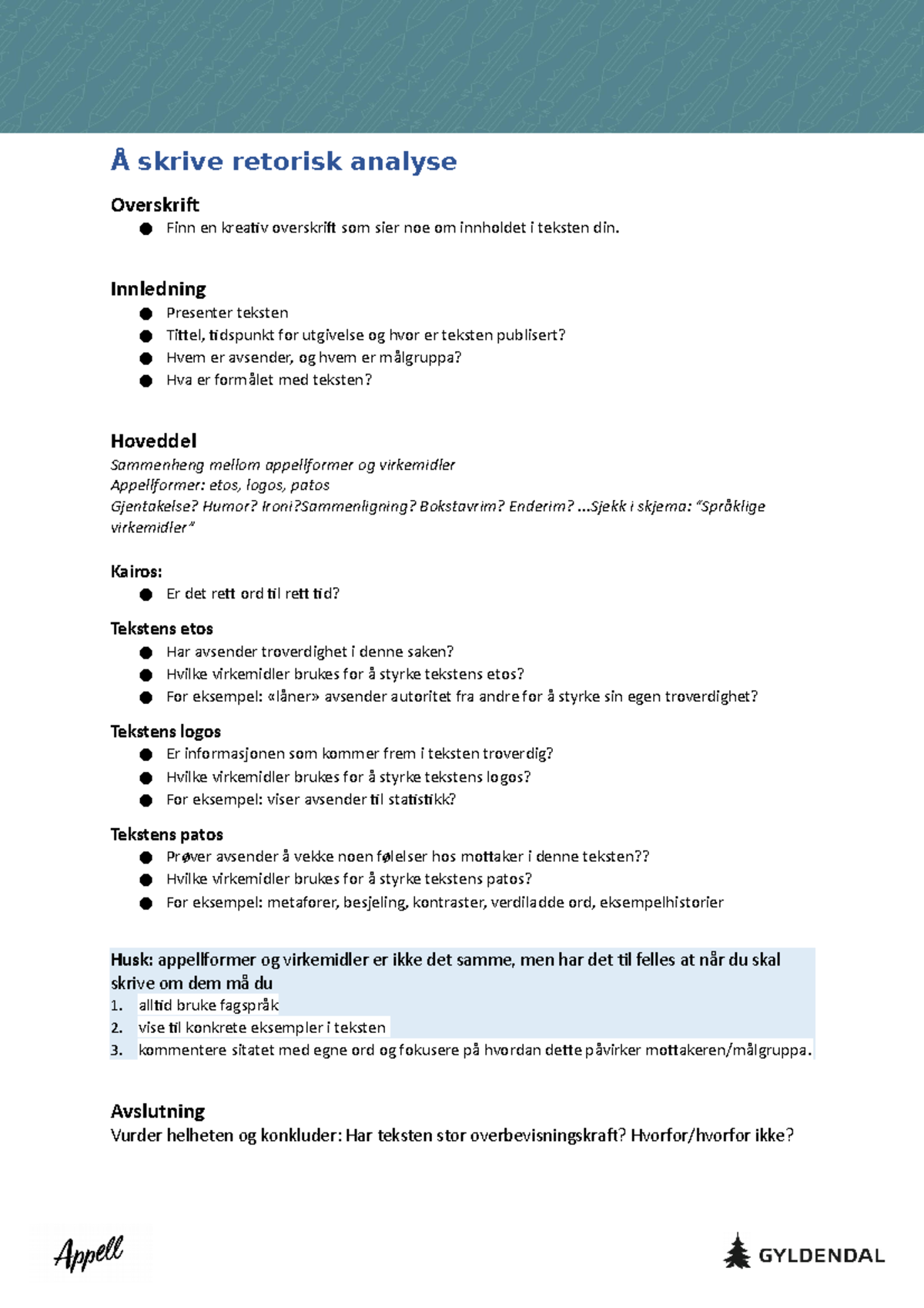 Sarhang Sarkaut Ali - Å skrive retorisk analyse - Å skrive retorisk ...