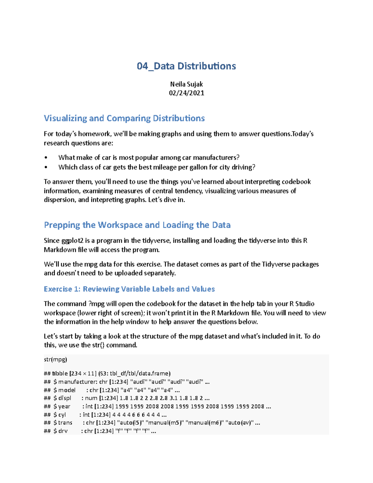 Lab 4 Assignment - 04_Data Distributions Neila Sujak 02/24/ Visualizing ...